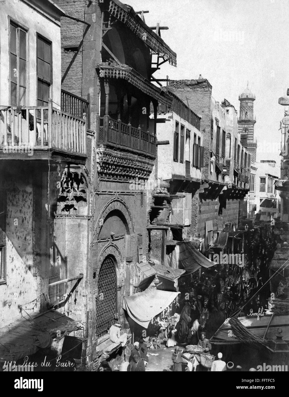 EGYPT: CAIRO. /nA busy commercial street in Cairo, Egypt. Photograph ...