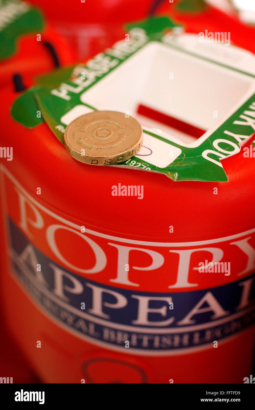 Royal British Legion Poppy Collection in Leeds, Yorkshire, UK Stock ...