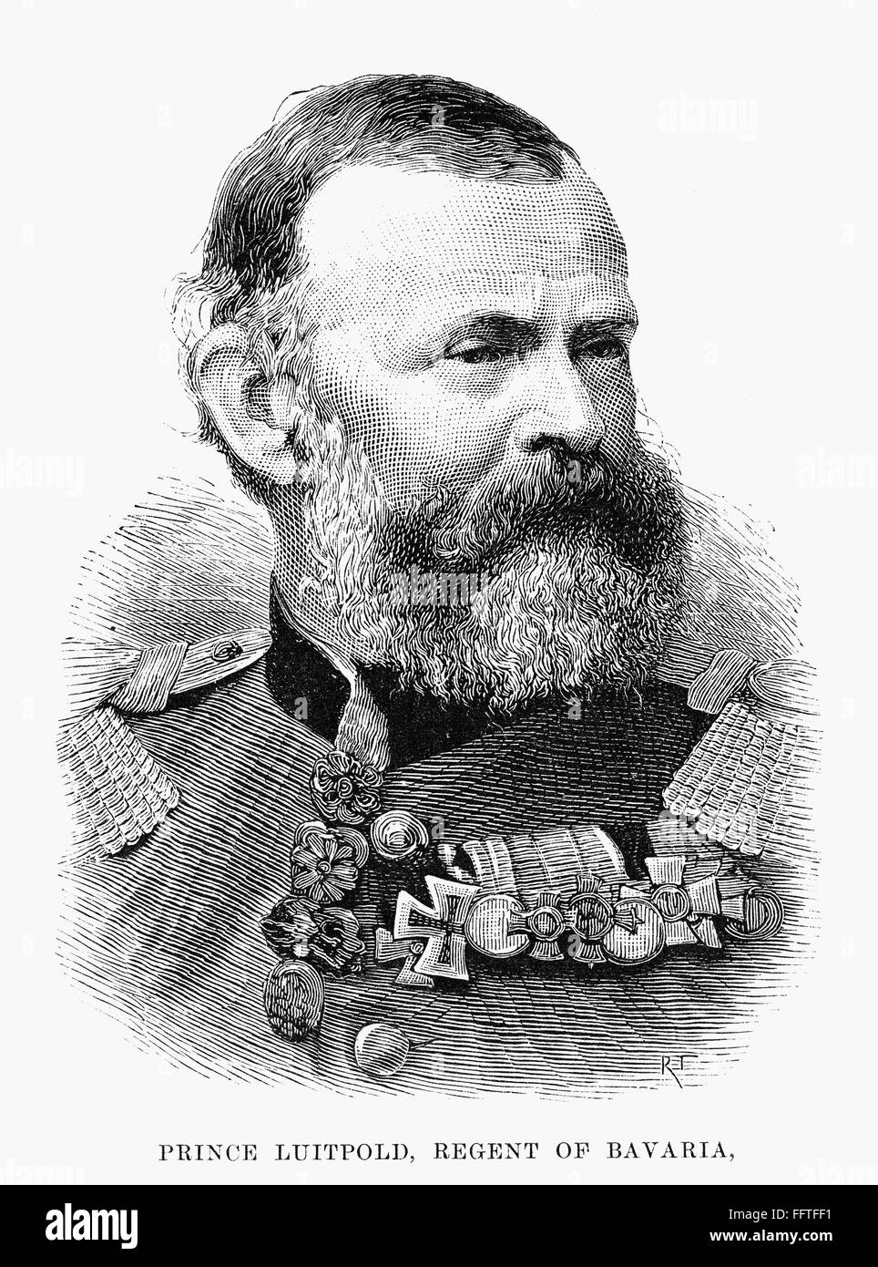 LUITPOLD (1821-1912). /nPrince regent of Bavaria, 1886-1912. Wood ...
