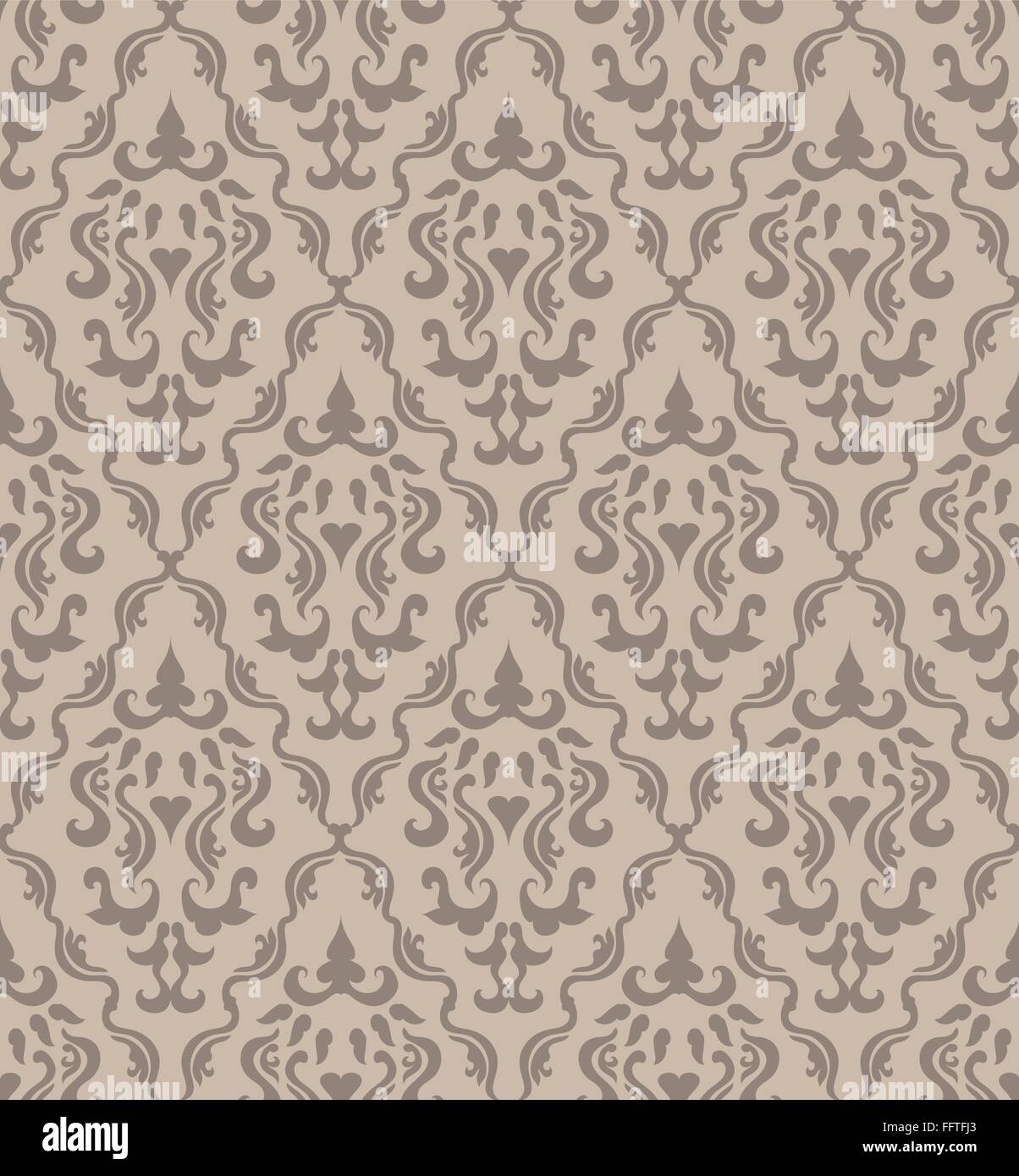 Vintage Seamless Floral Pattern Ornament With Clipping Mask Stock ...