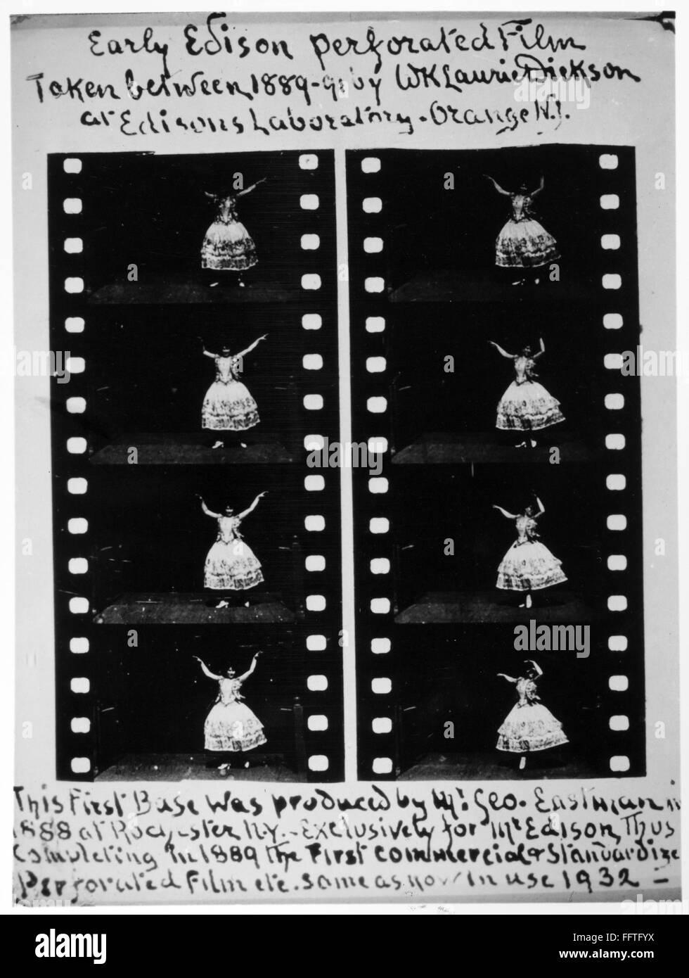 PERFORATED FILM, 1888. /nDeveloped by George Eastman at Rochester, New ...