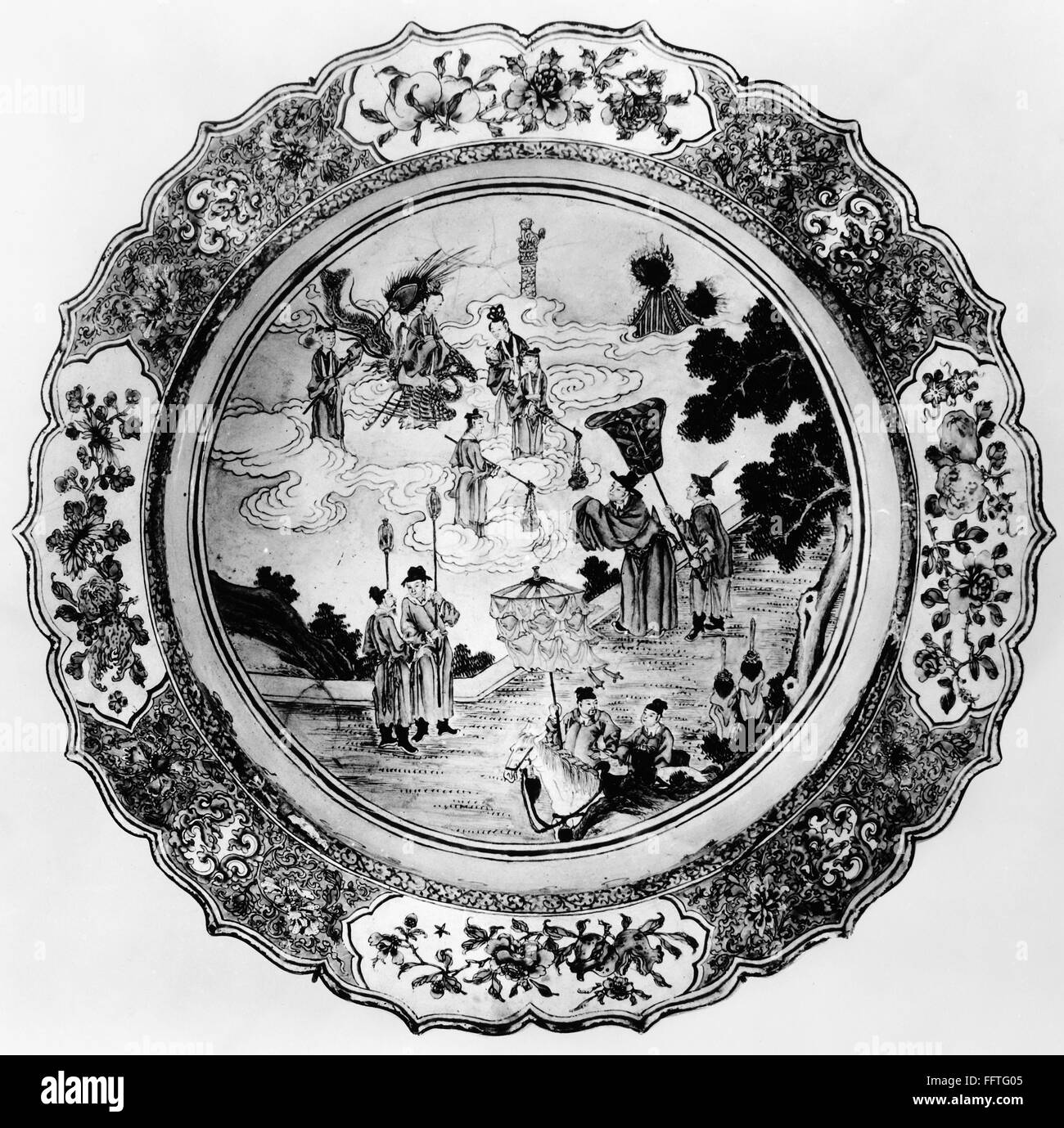 CHINA: PORCELAIN PLATE. /nCantonese painted enamel dish, featuring a ...