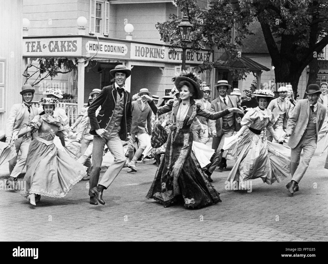FILM: HELLO DOLLY, 1969. /nBarbra Streisand as Dolly Levi dancing down ...