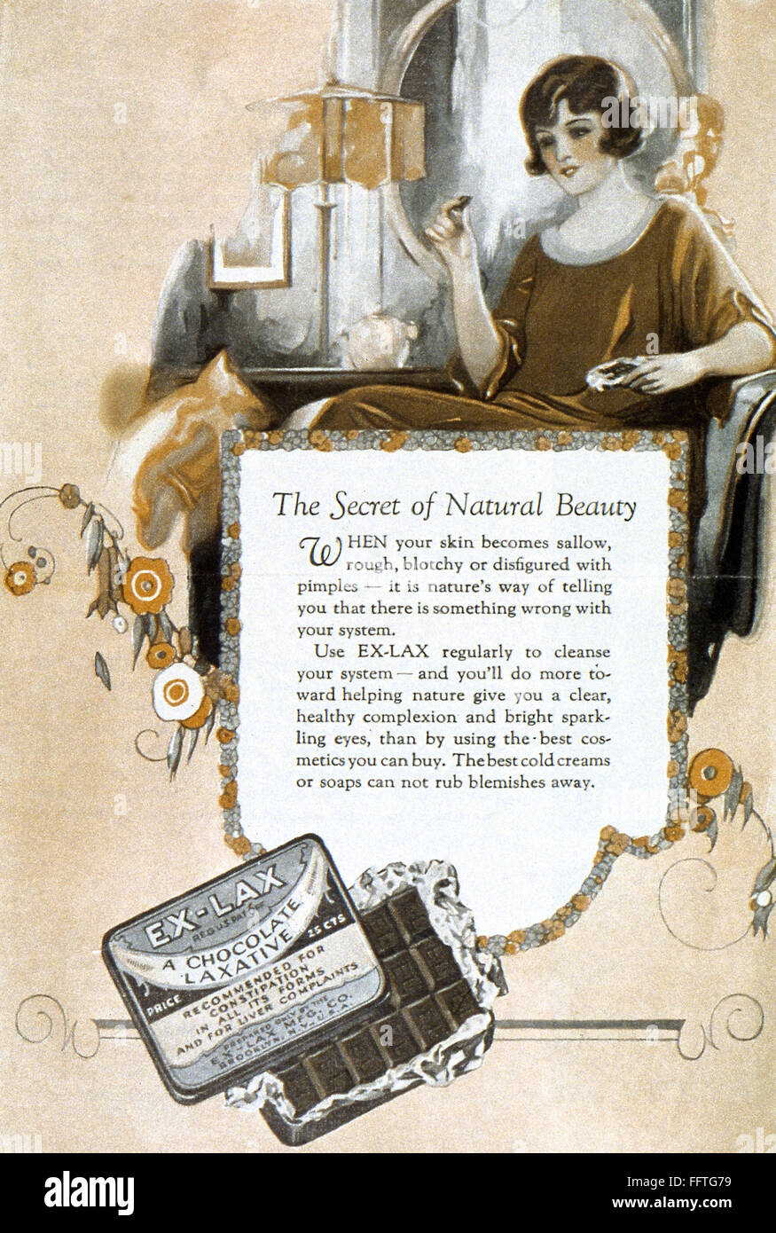 EX-LAX ADVERTISEMENT. /nAmerican advertisement for Ex-Lax chocolate ...
