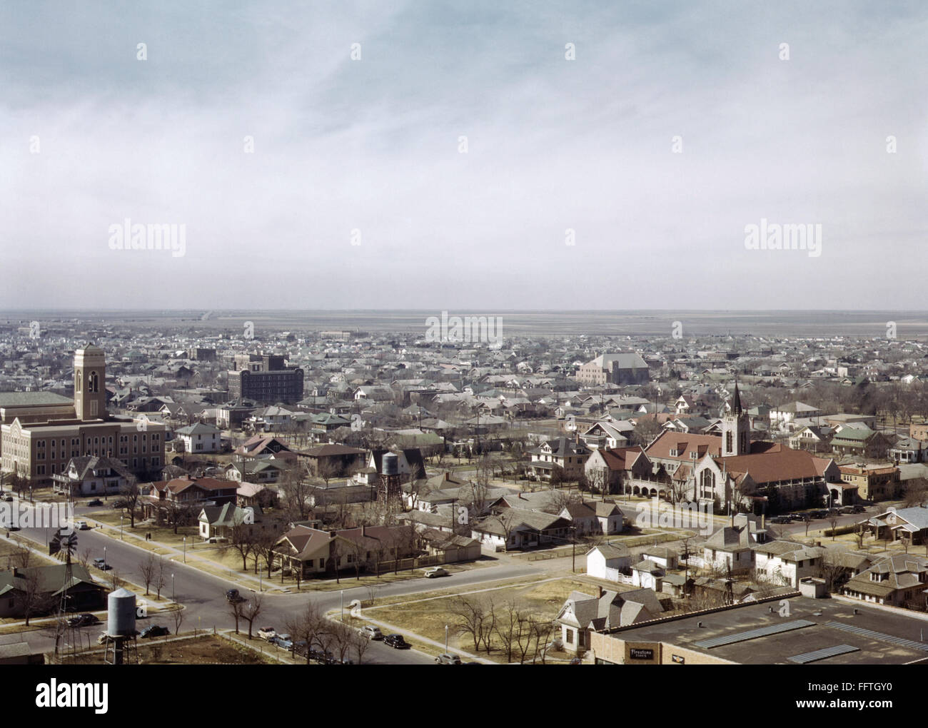 TEXAS: AMARILLO, 1943. /nAerial view of Amarillo, Texas. Photograph by ...
