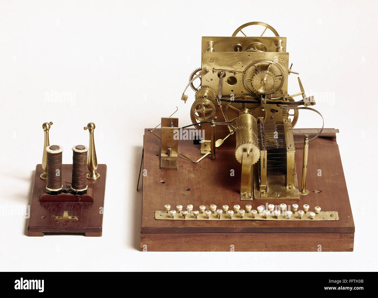 HUGHES TELEGRAPH, 1856. /nTelegraph with alphabetic keyboard and ...