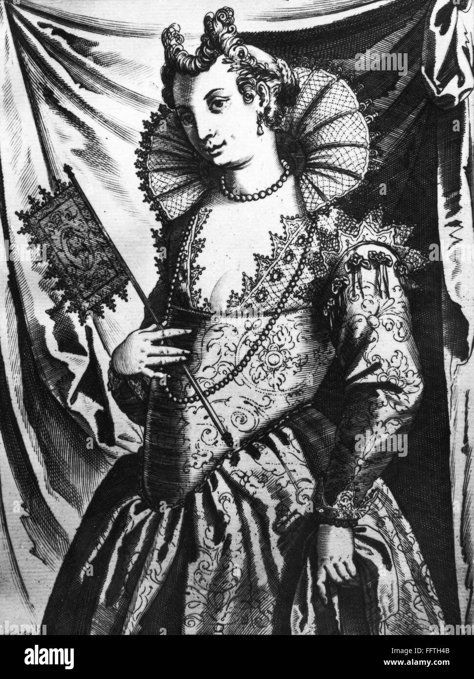 VENETIAN WOMAN, c1600. /nVenetian woman. Line engraving from Giacomo ...