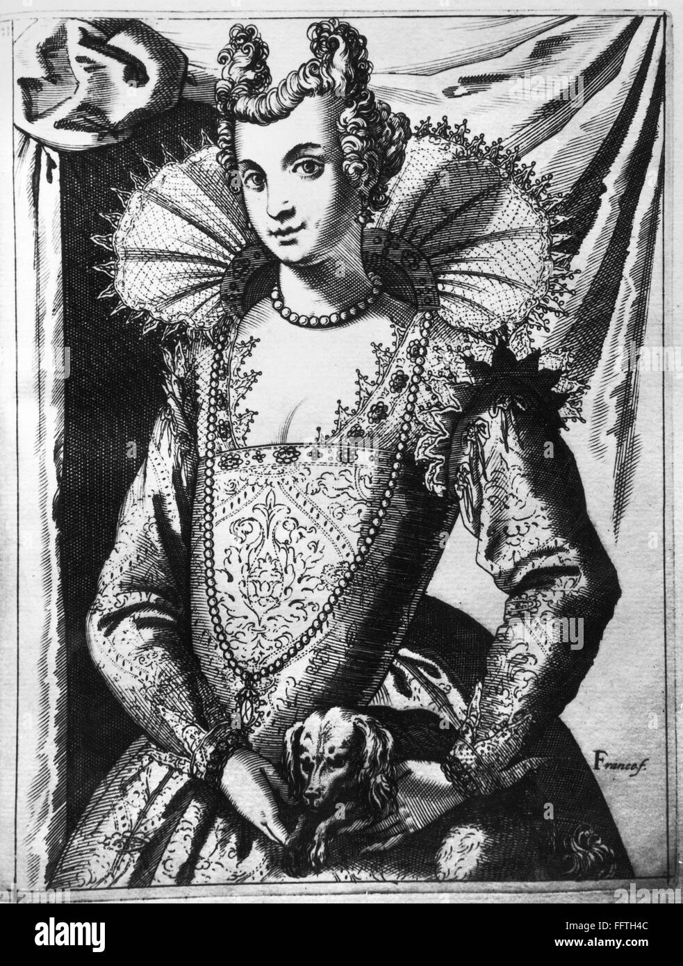 VENETIAN WOMAN, c1600. /nVenetian woman. Line engraving from Giacomo ...