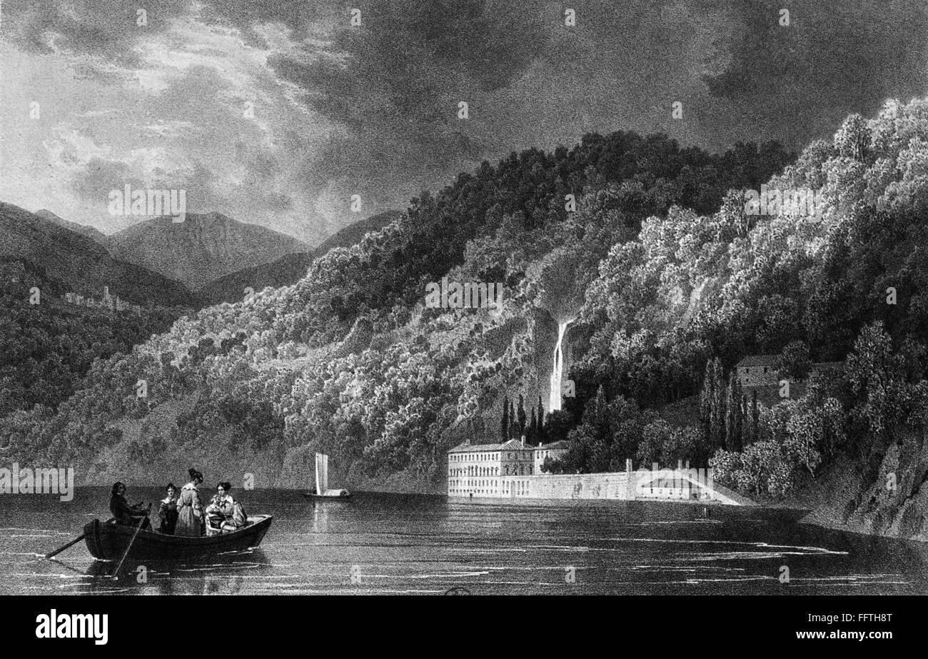 ITALY: LAKE COMO, 1838. /nLake Como in Lombardy, Italy. Lithograph ...