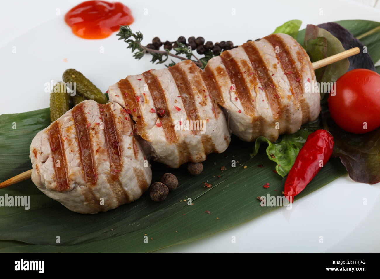 Grilled pork Fillet mignon with herbs and spices Stock Photo - Alamy