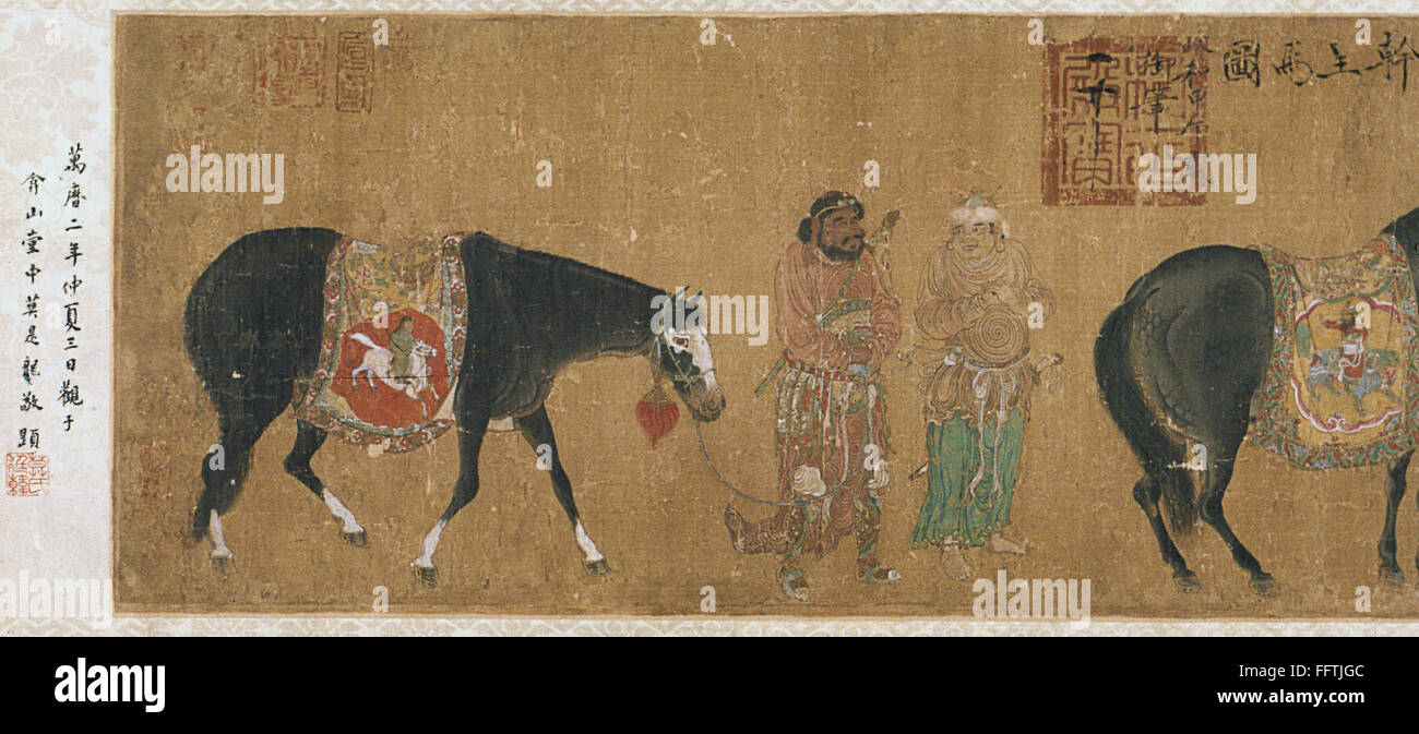 CHINA: TRIBUTE BEARERS. /nTribute bearers from Central Asia. Detail of ...
