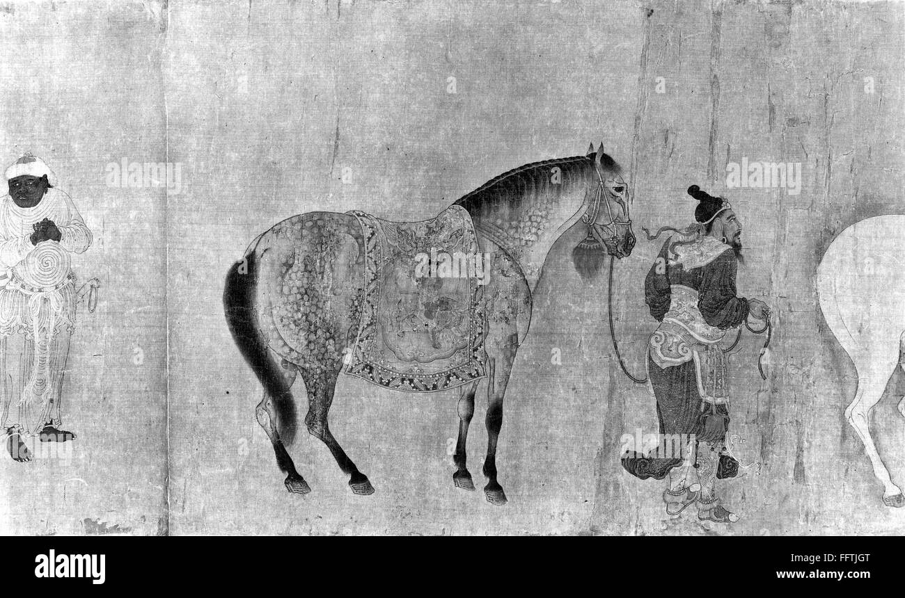 CHINA: TRIBUTE BEARERS. /nTribute bearers from Central Asia. Detail of ...