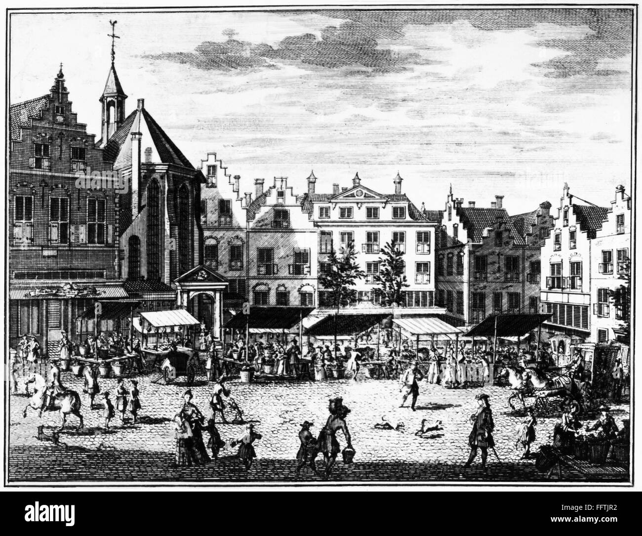 THE HAGUE: MARKET, 1727. /nThe vegetable market held each morning in ...