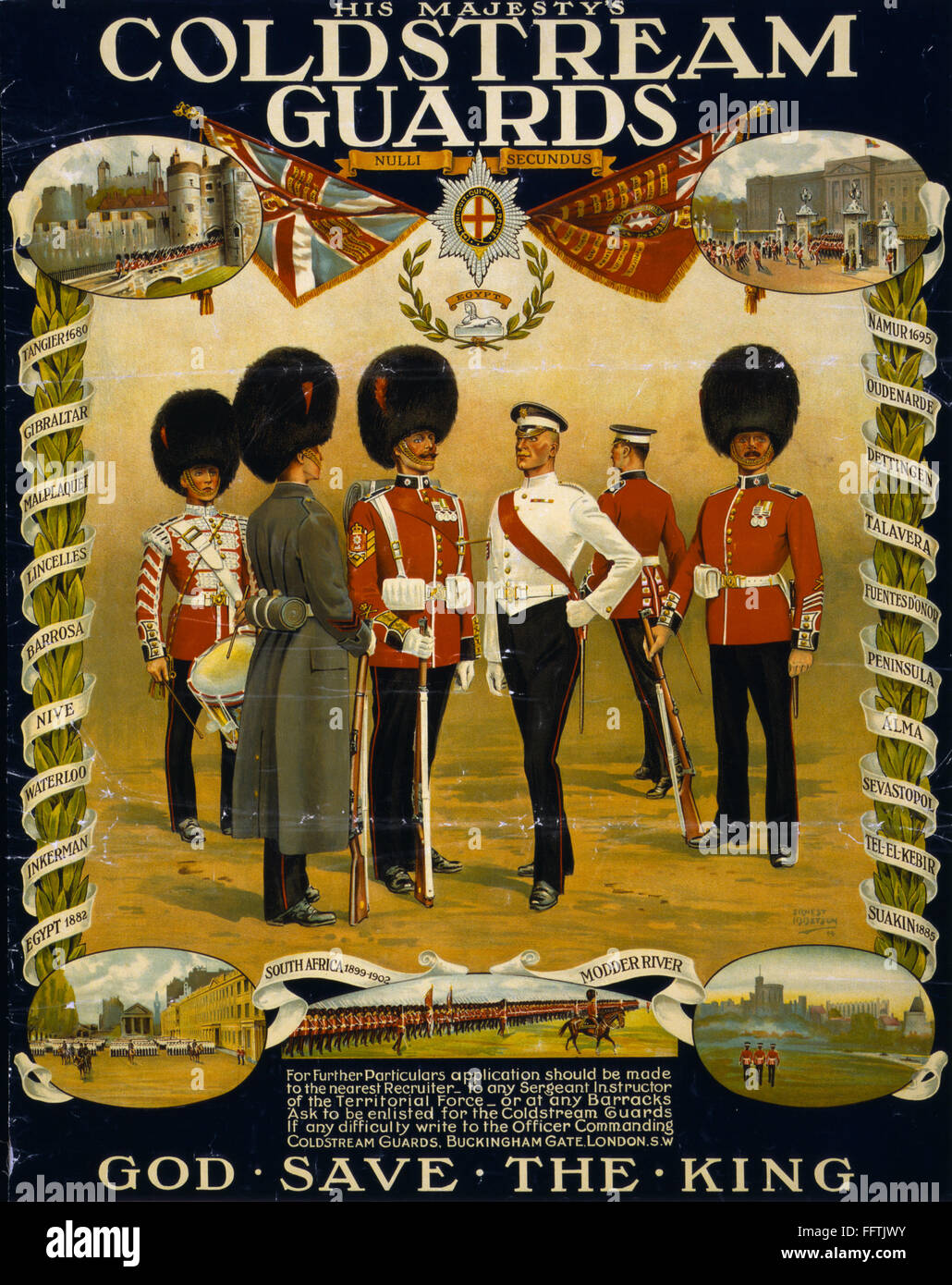 COLDSTREAM GUARDS, 1914. /nRecruiting poster for His Majesty's ...