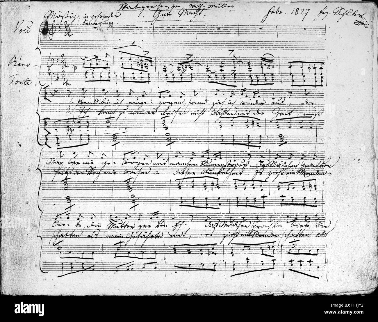 FRANZ SCHUBERT (1797-1828). /nAustrian composer. Autograph score of one ...