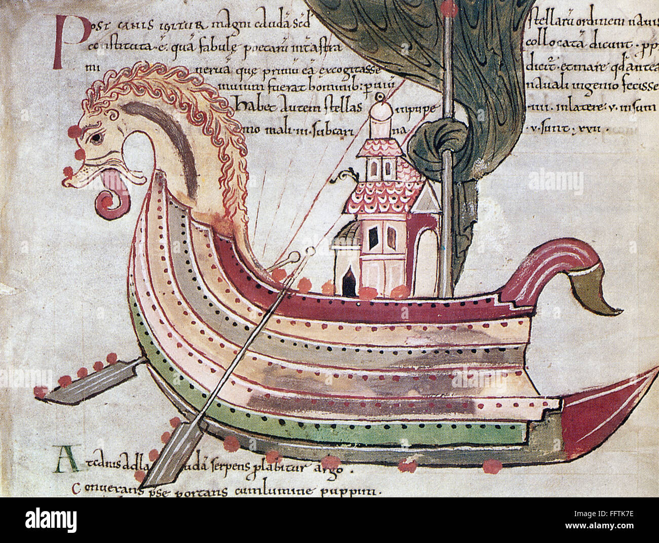 VIKING SHIP, 10th CENTURY. /n10th century Anglo-Saxon depiction of a ...