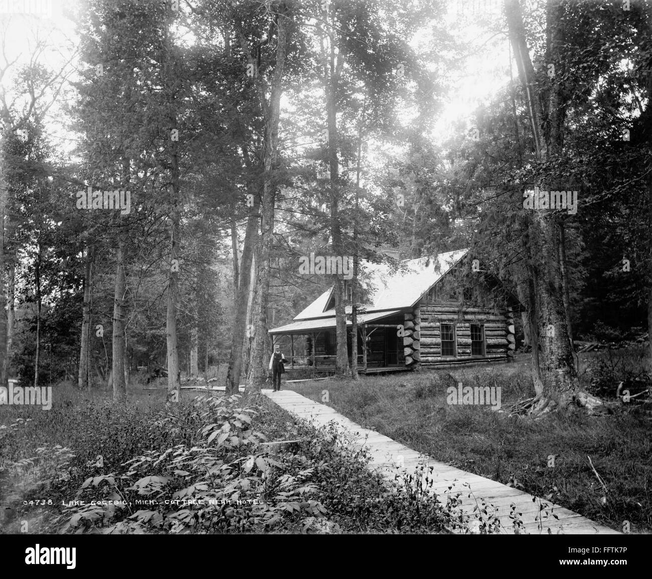 MICHIGAN: LOG CABIN. /nA log cabin in Lake Gogebic, Michigan ...