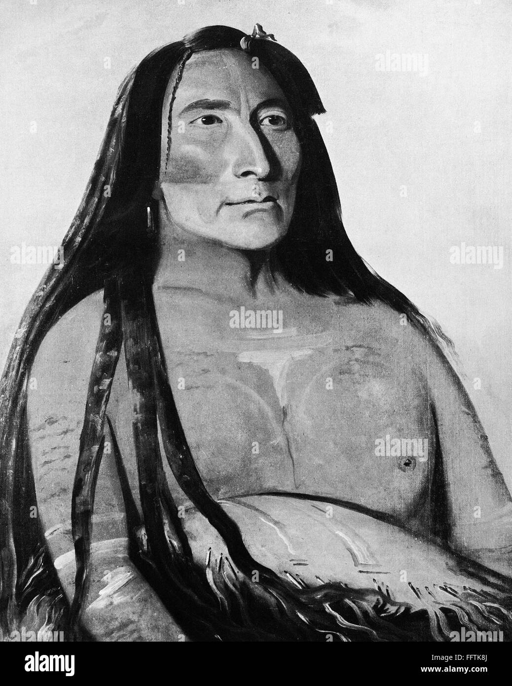 CATLIN: MANDAN CHIEF, 1832. /nMah-to-toh-pa, or Four Bears, a Mandan ...
