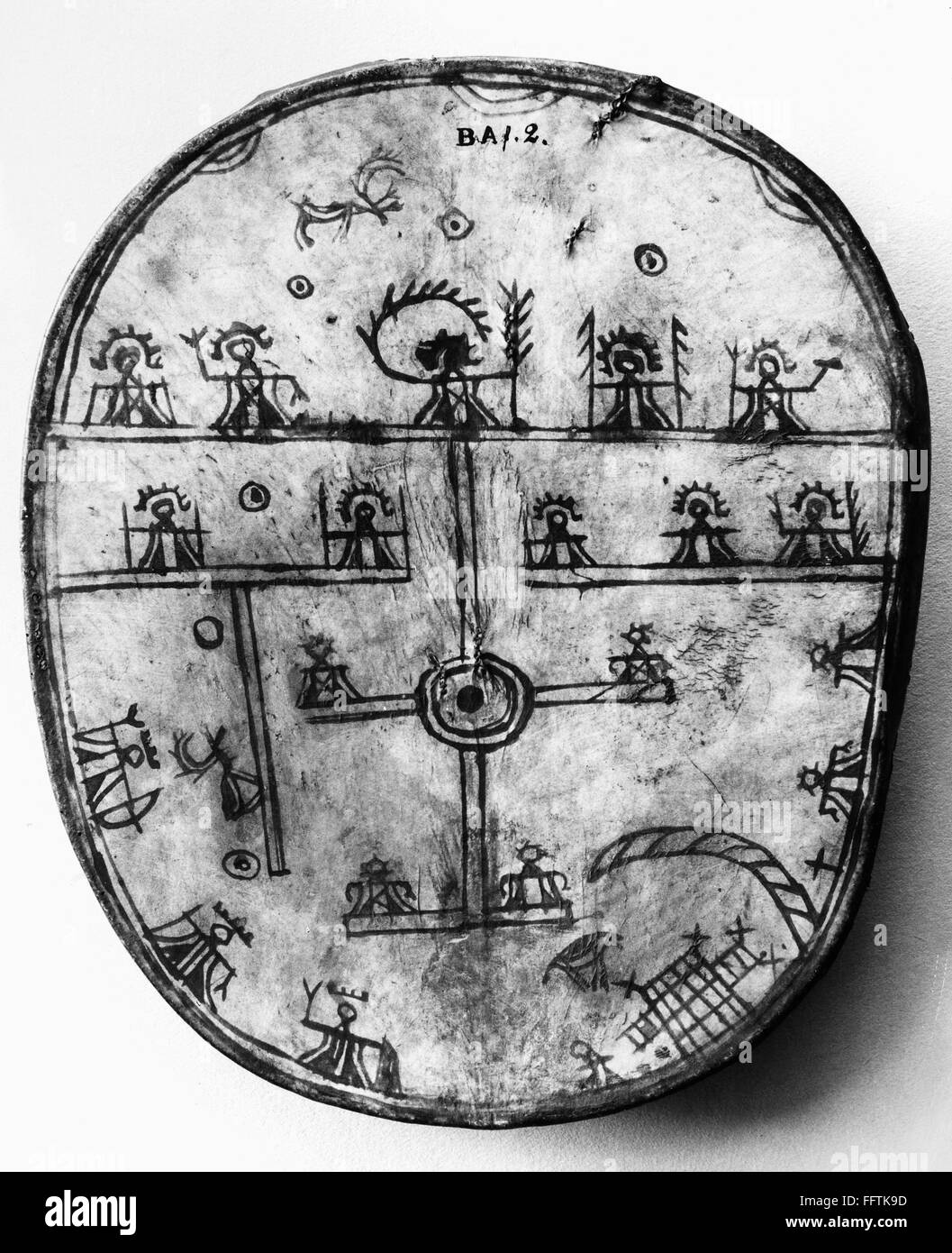 SAMI SHAMAN'S DRUM. /nTop of a Sami (Lapp) shaman's drum from northern ...