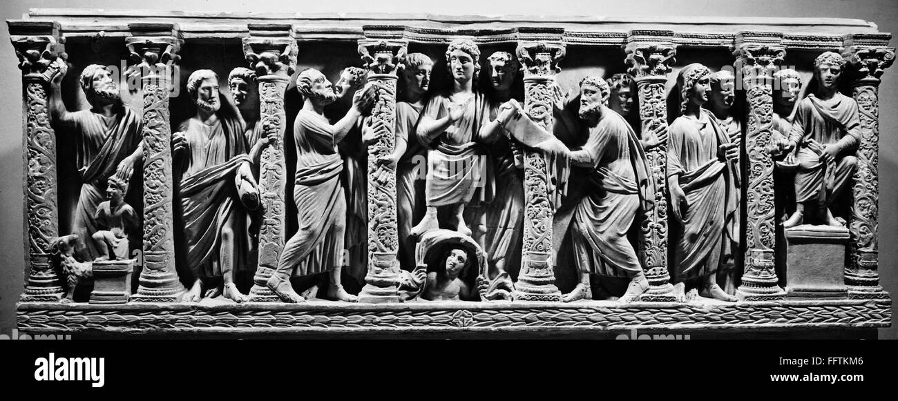 EARLY CHRISTIAN RELIEF. /nJesus (center) with figures from the Old and ...