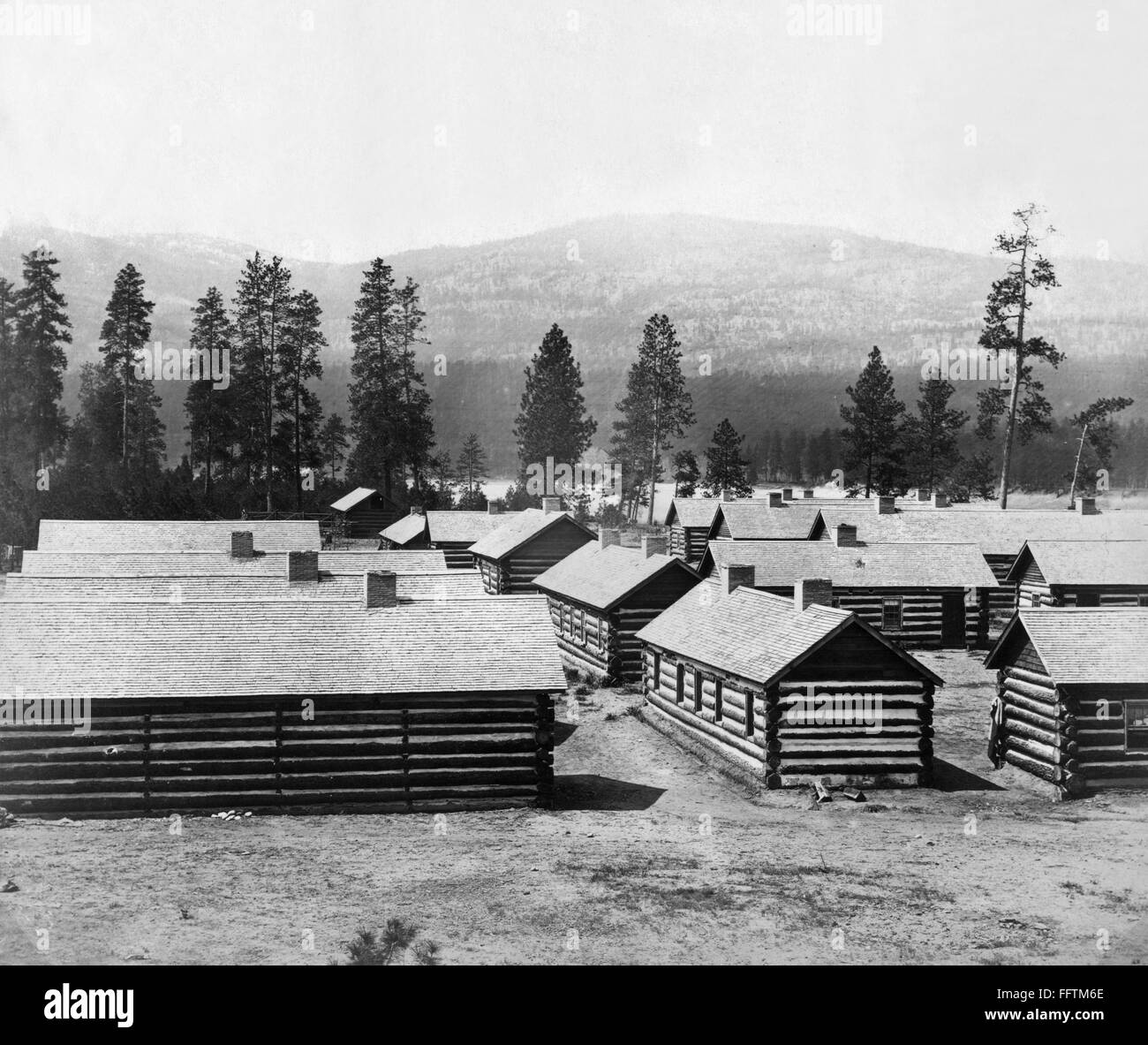 LOG CABIN BARRACKS. /nThe winter housing quarters of the British North ...