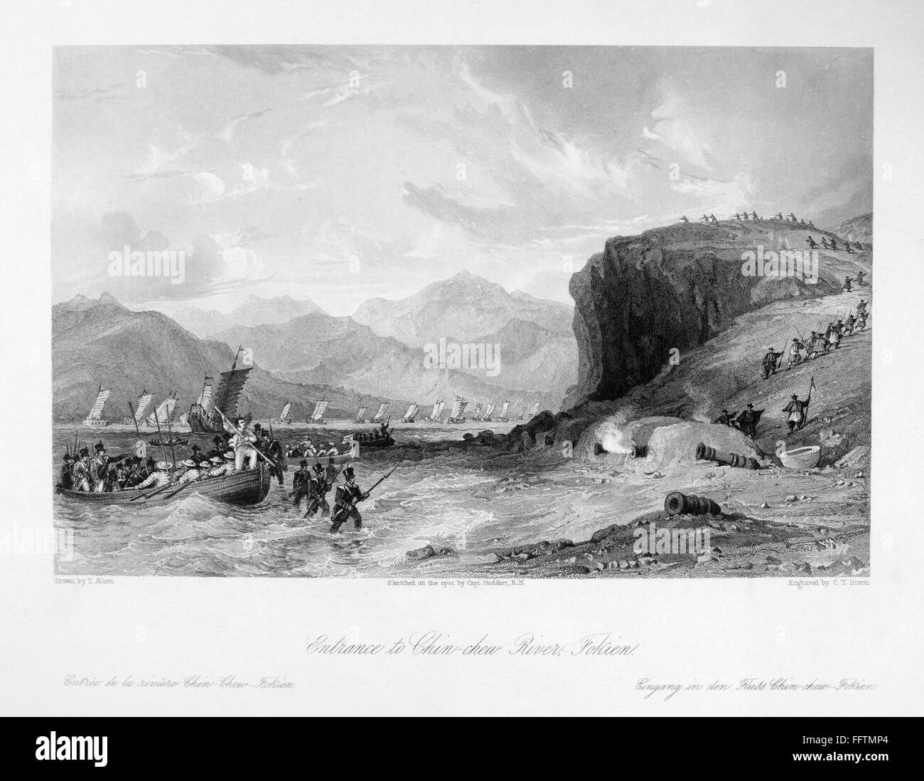 FIRST OPIUM WAR, c1841. /nBritish troops landing at the entrance of the ...