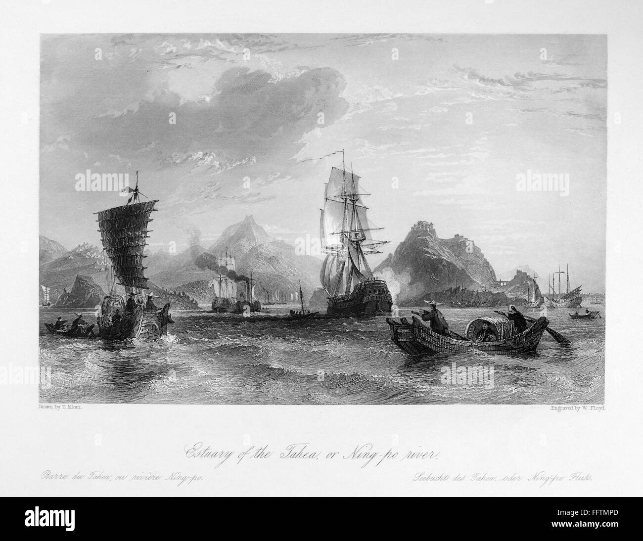 FIRST OPIUM WAR, c1841. /nBritish warships in the estuary of the Yong ...