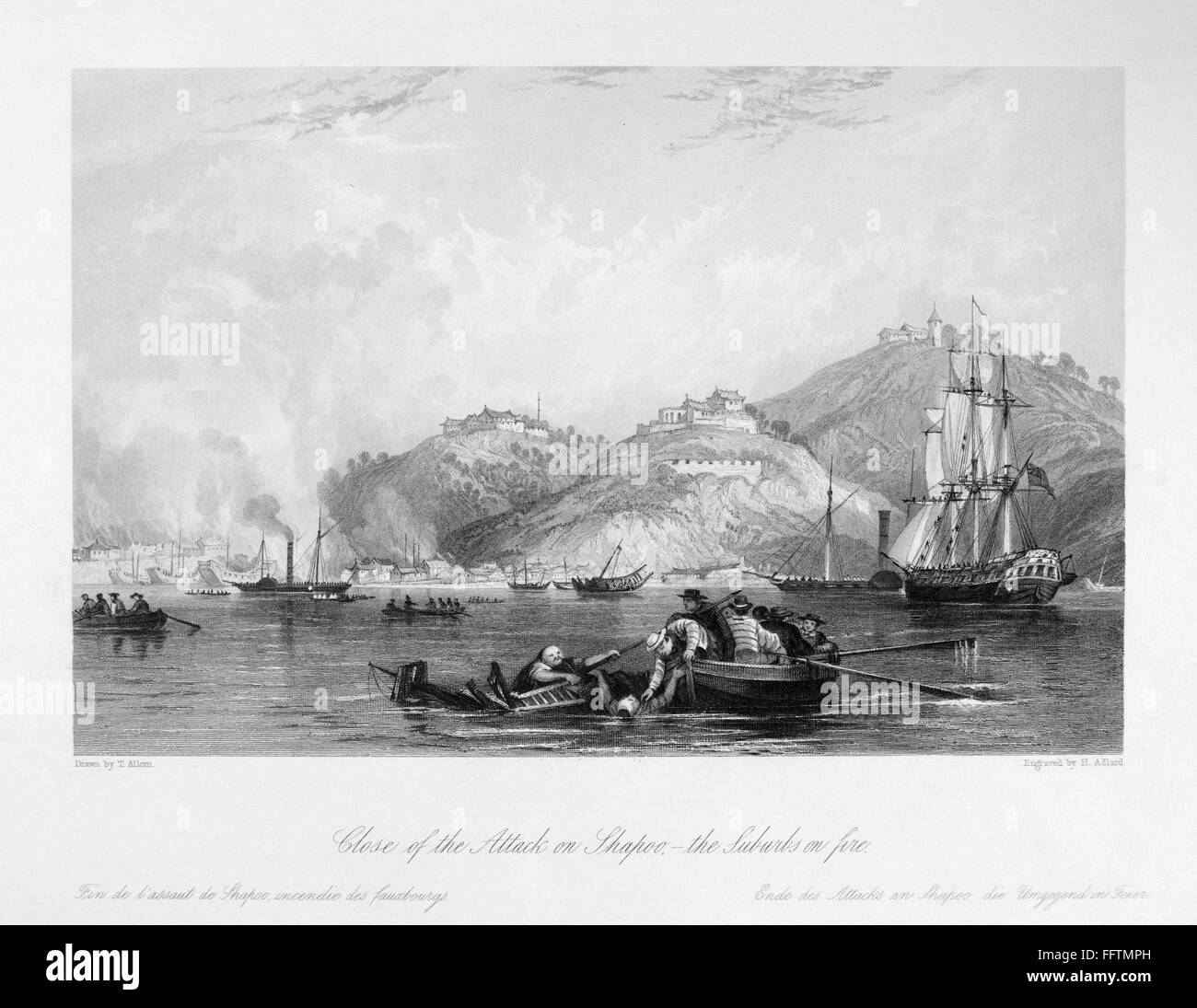 FIRST OPIUM WAR, 1842. /nA British crew rescuing Chinese boatmen in ...