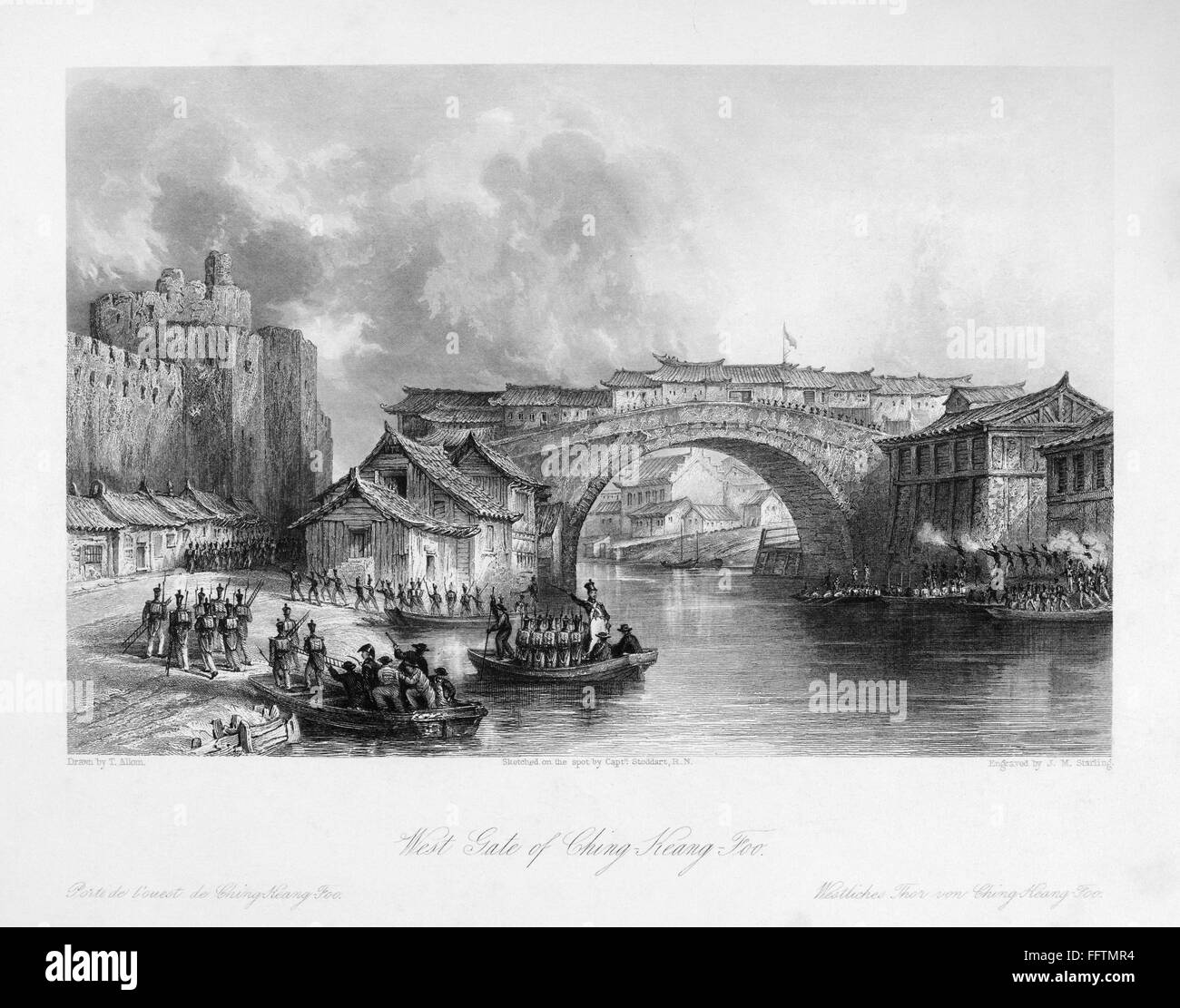 FIRST OPIUM WAR, 1842. /nBritish troops landing at Chinkiang, China, 21 ...
