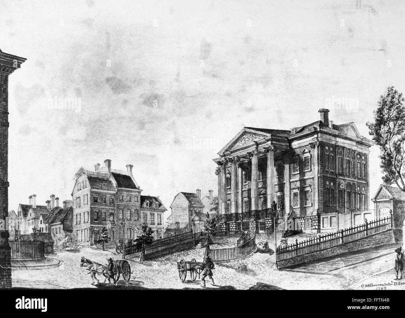 NEW YORK: GOVERNMENT HOUSE. /nA building erected on Broadway and ...