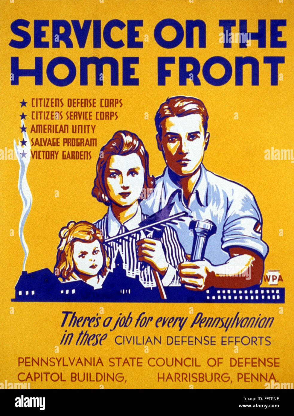 WORLD WAR II POSTER, c1943. /n'Service on the Home Front.' American ...