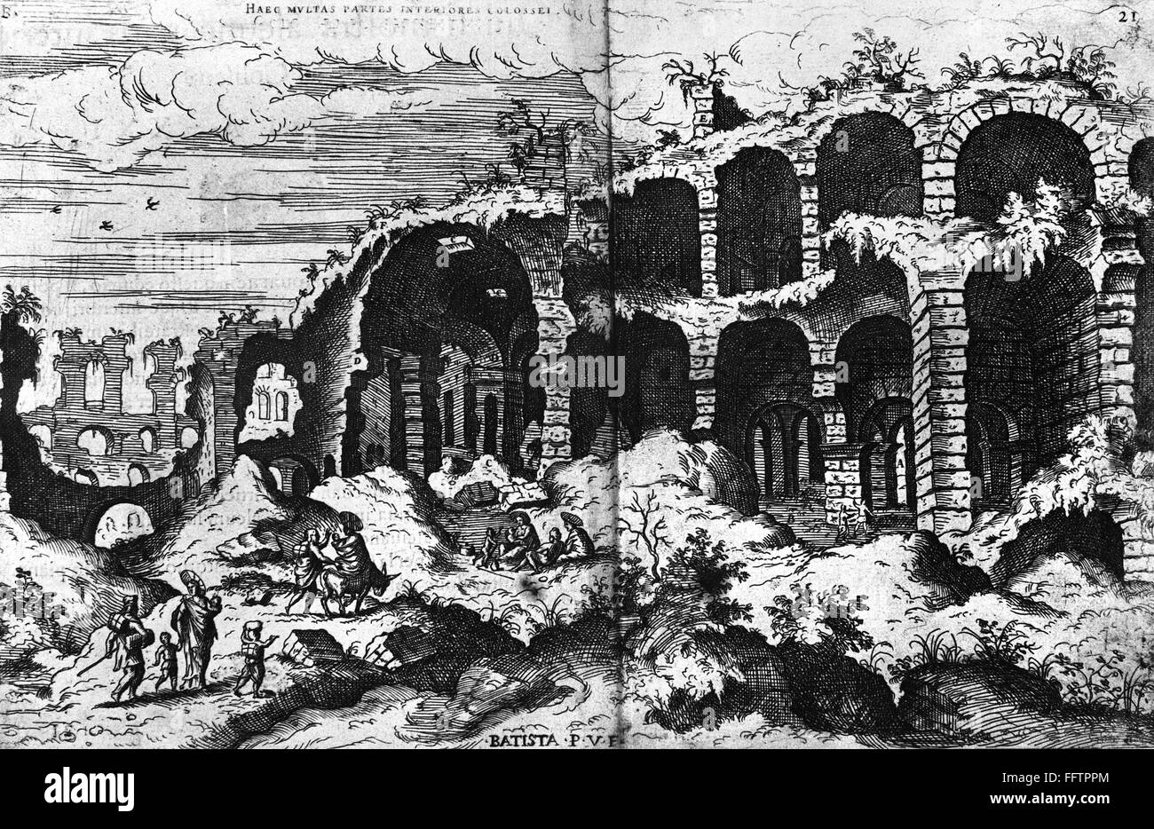 Engraving of the colosseum in rome hi-res stock photography and images ...