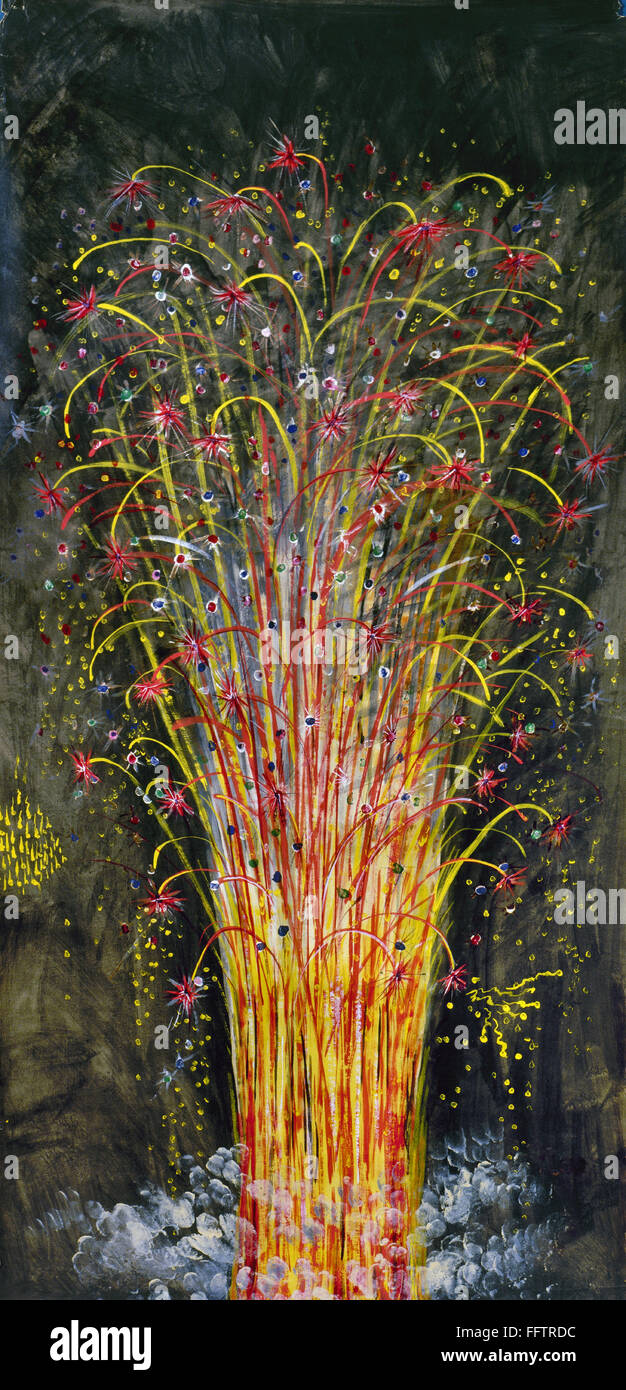 NEW YORK: FIRE WORKS, 1883. /nDrawing of fireworks planned for the ...