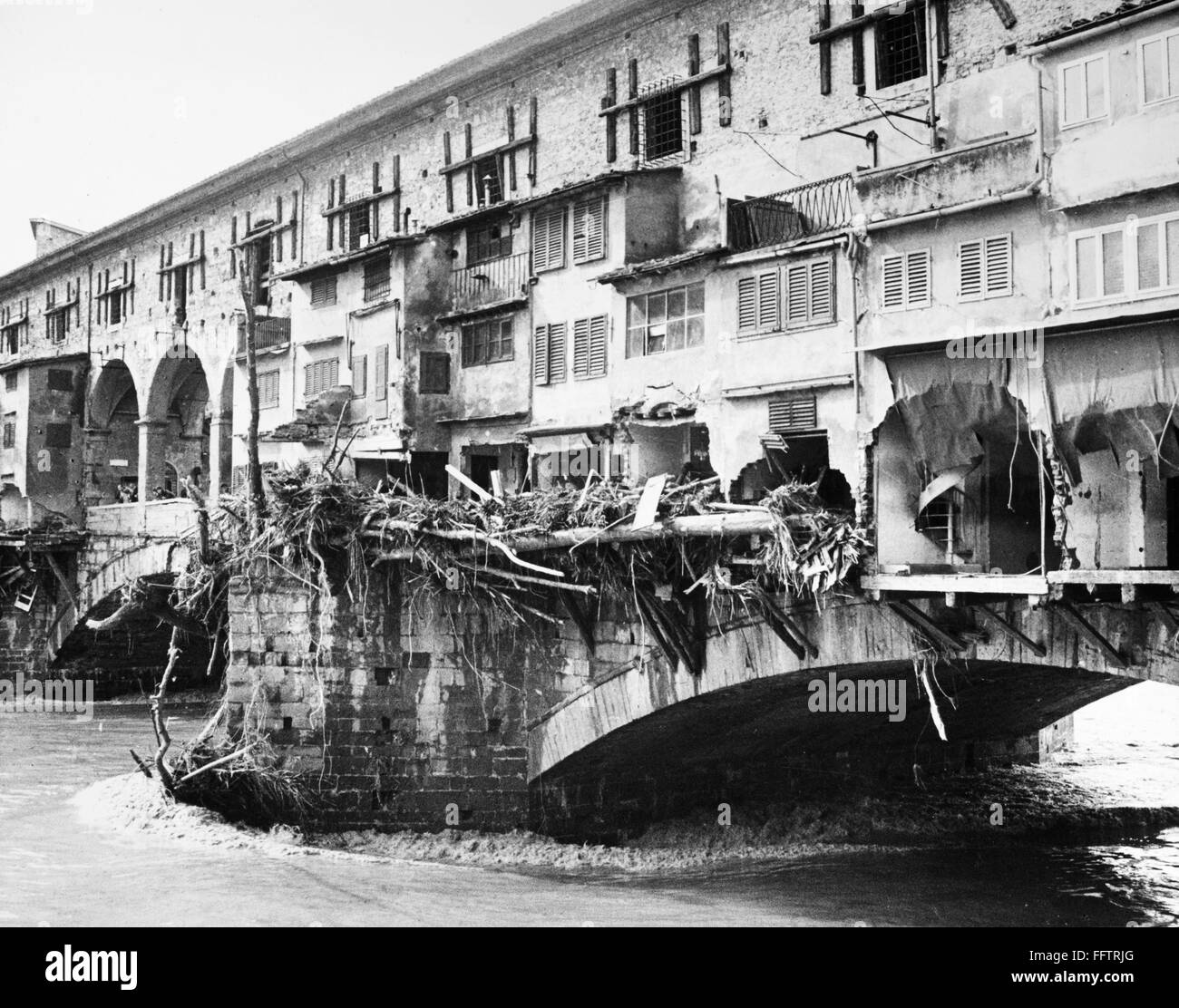 FLORENCE: FLOOD, 1966. /nDamage to goldsmith shops on the Ponte Vecchio ...