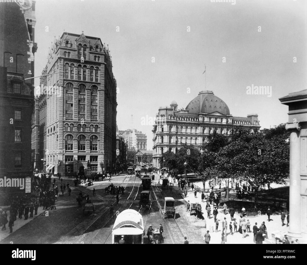 NEW YORK: PARK ROW, 1894. /nPark Row, 'Newspaper Row' near City Hall in ...
