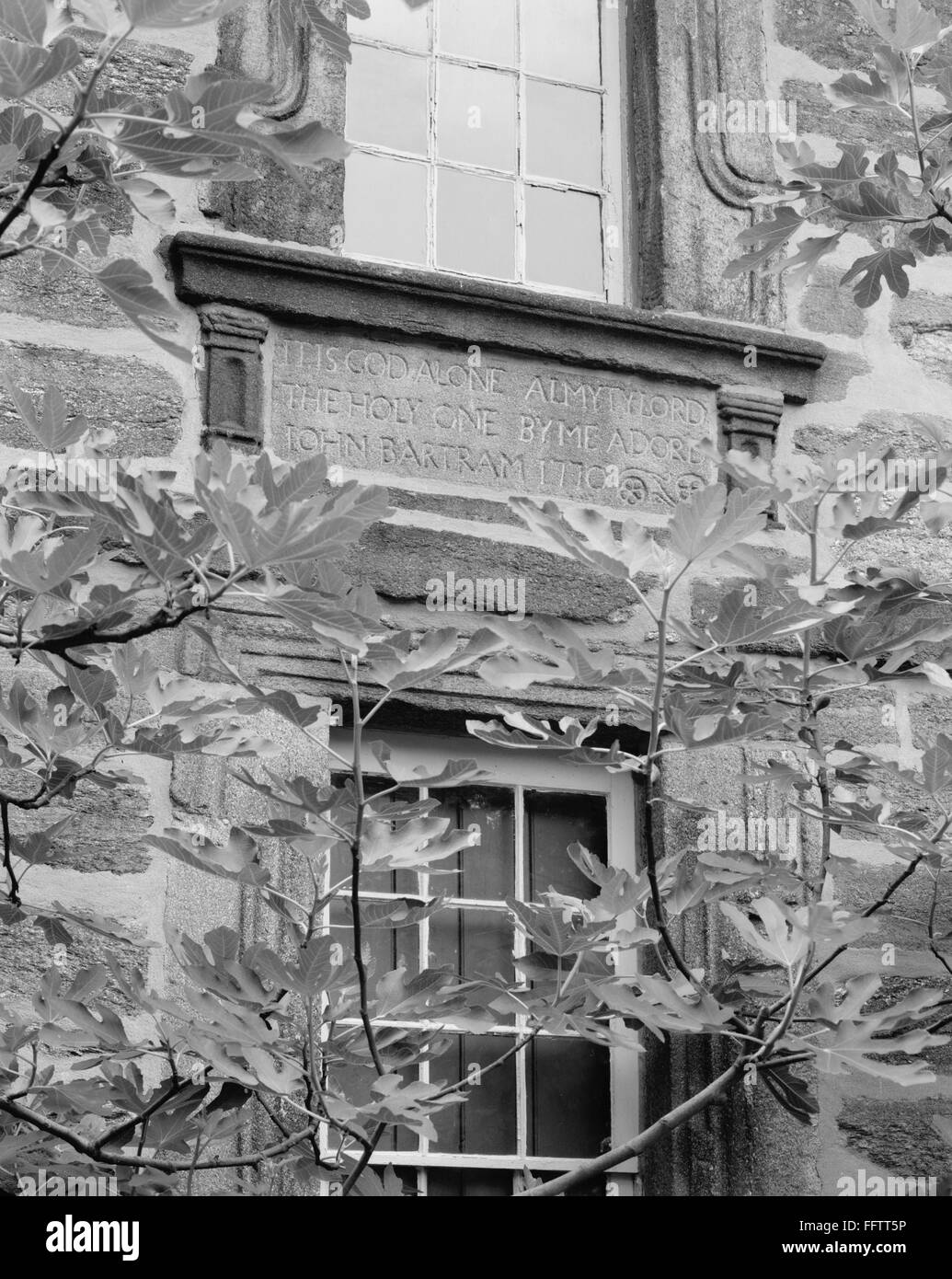 JOHN BARTRAM HOUSE. /nDetail of an inscription in the south bay between ...