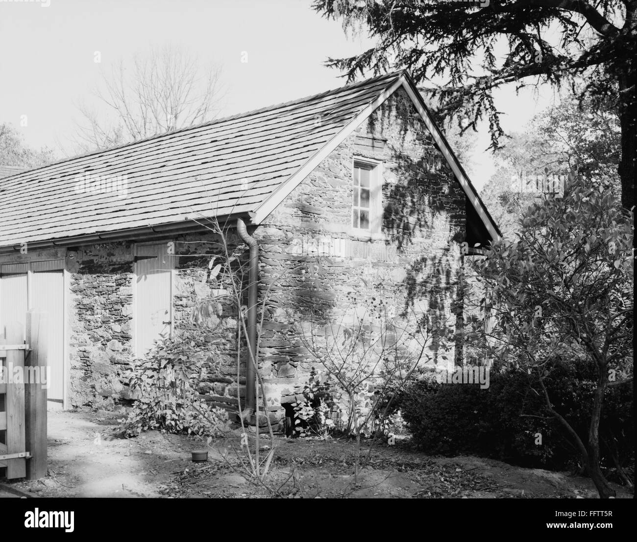 JOHN BARTRAM HOUSE. /nView from the southwest of the greenhouse built ...