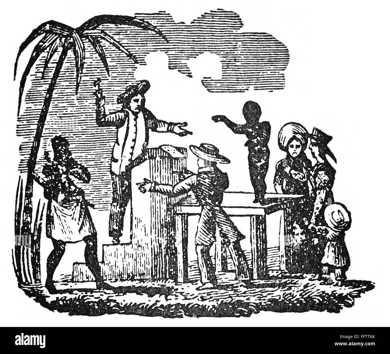 SLAVE AUCTION, 1832. /nAmerican typefounder's cut from William Lloyd ...