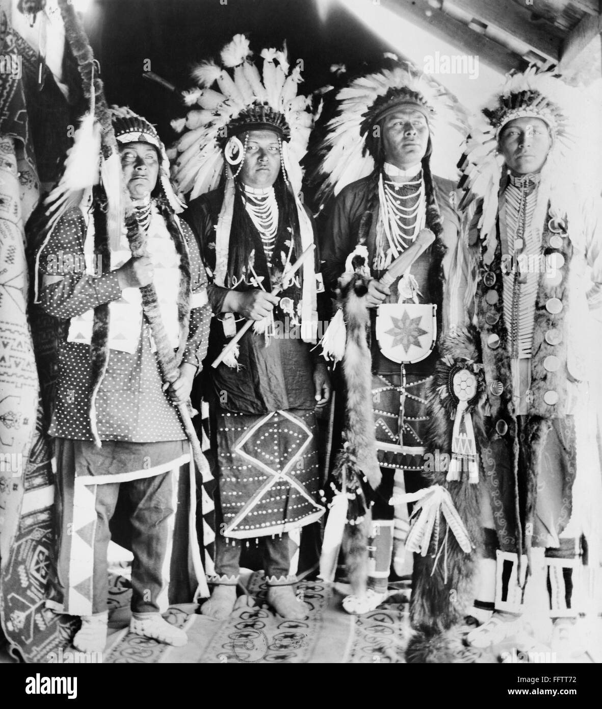 NEZ PERCE NATIVE AMERICANS. /nFour Nez Perce Native Americans at ...