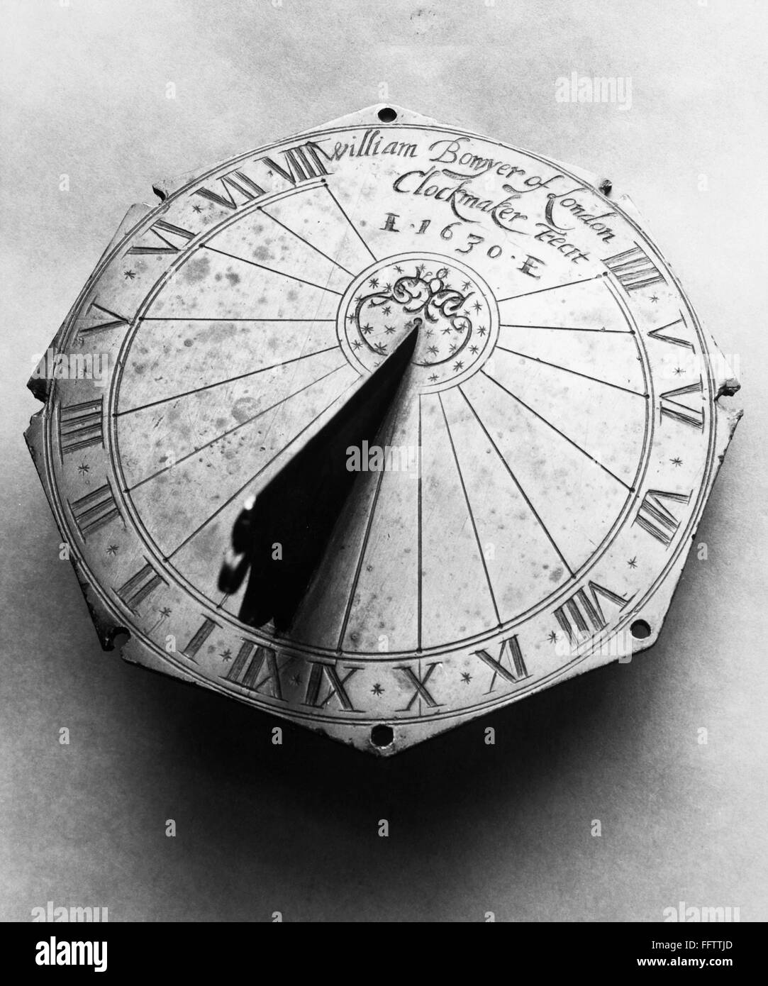 COLONIAL SUNDIAL, 1630. /nSundial made by William Bowyer of London ...