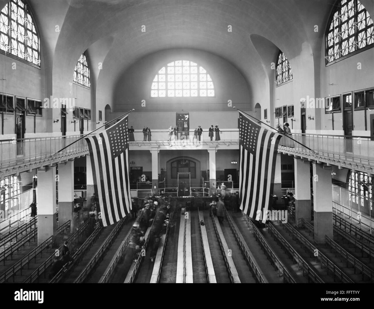 ELLIS ISLAND: GREAT HALL. /nThe 'Great Hall' at the immigration station ...