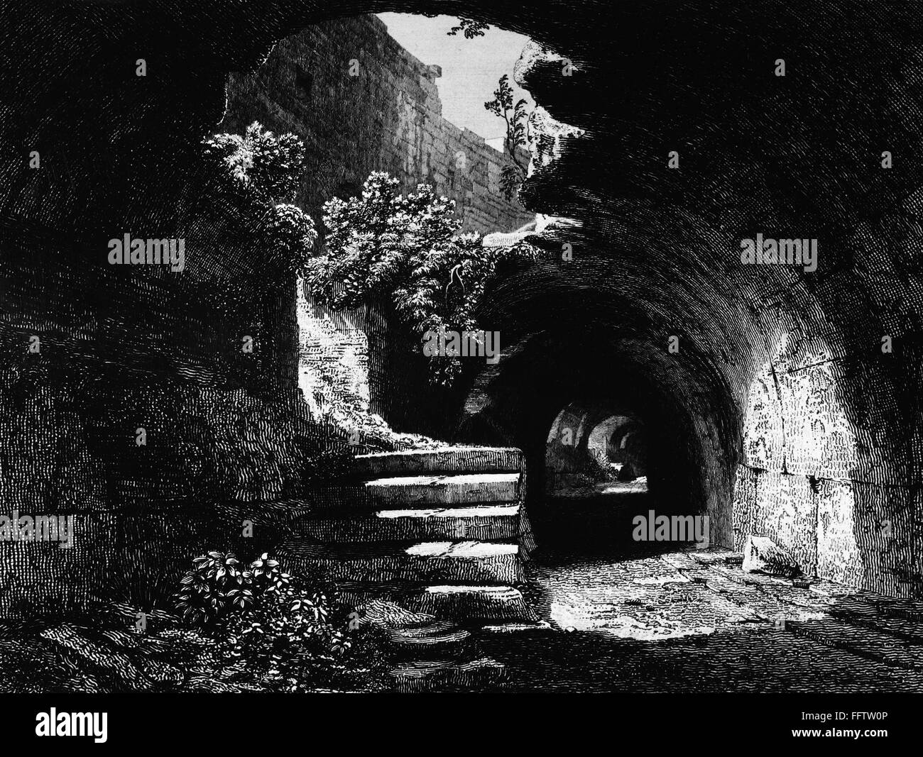 ROME: COLOSSEUM, 1840. /nThe upper corridor of the Colosseum in Rome ...