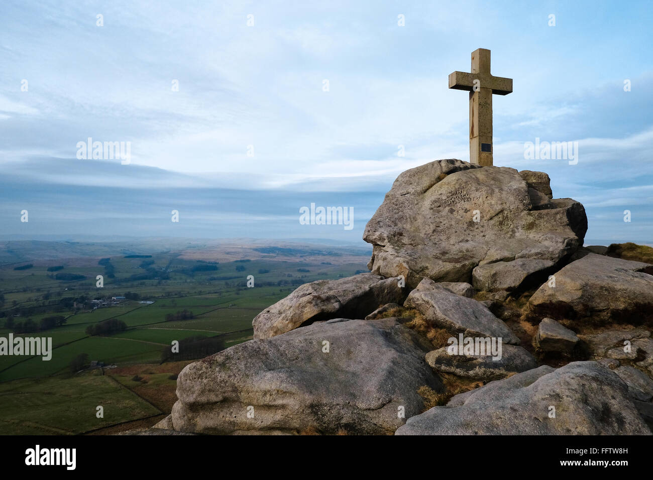 Rylestone Cross on Barden Moor, in the Yorkshire Dales National Park ...
