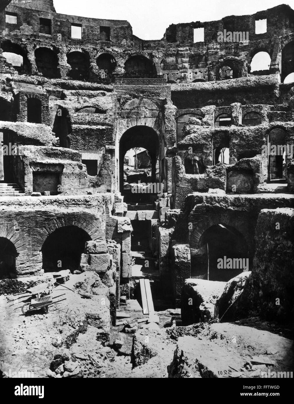 ROME: COLOSSEUM. /nThe arena of the Colosseum in Rome, during the ...