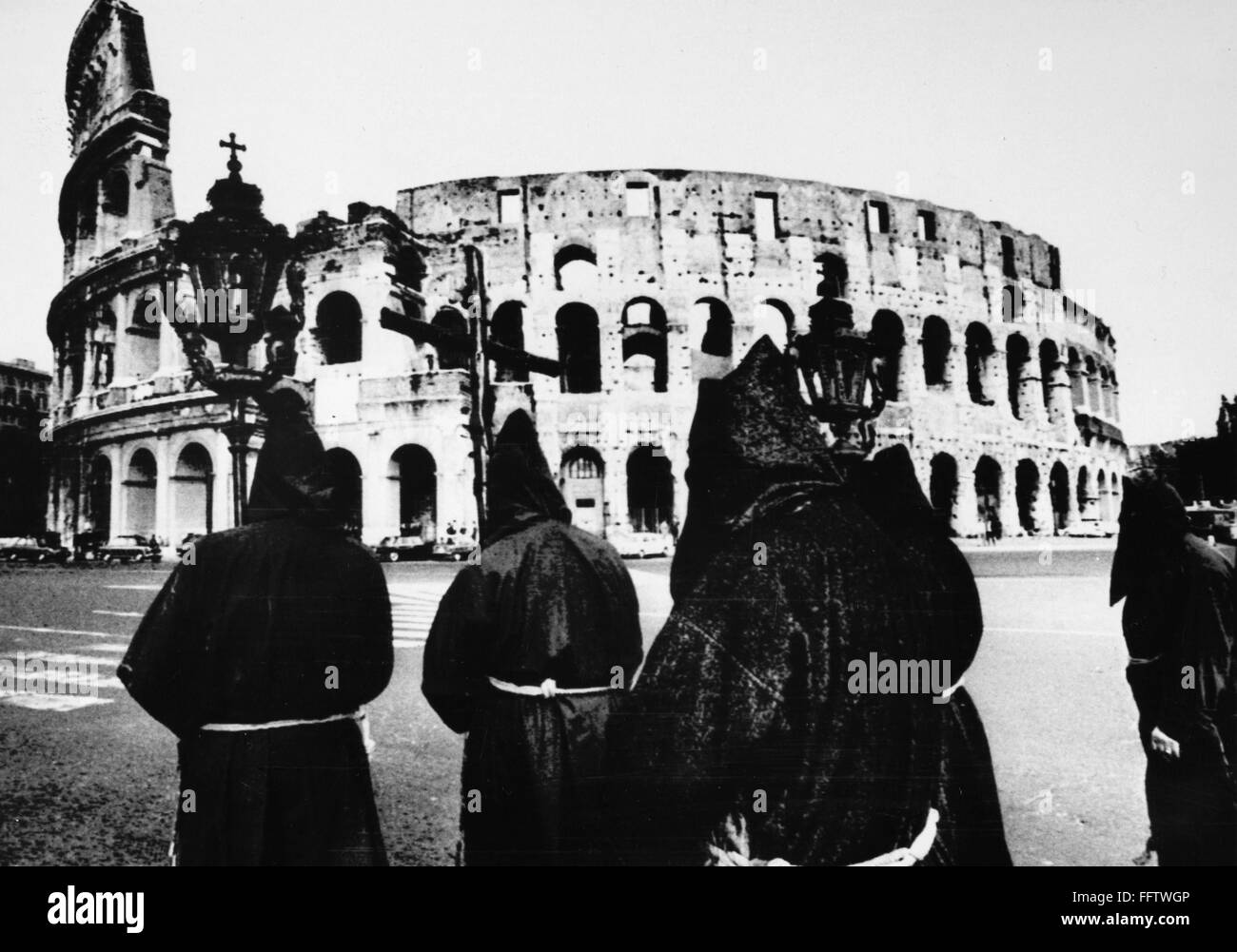 ROME: PROCESSION, 1968. /nA Catholic Stations of the Cross procession ...