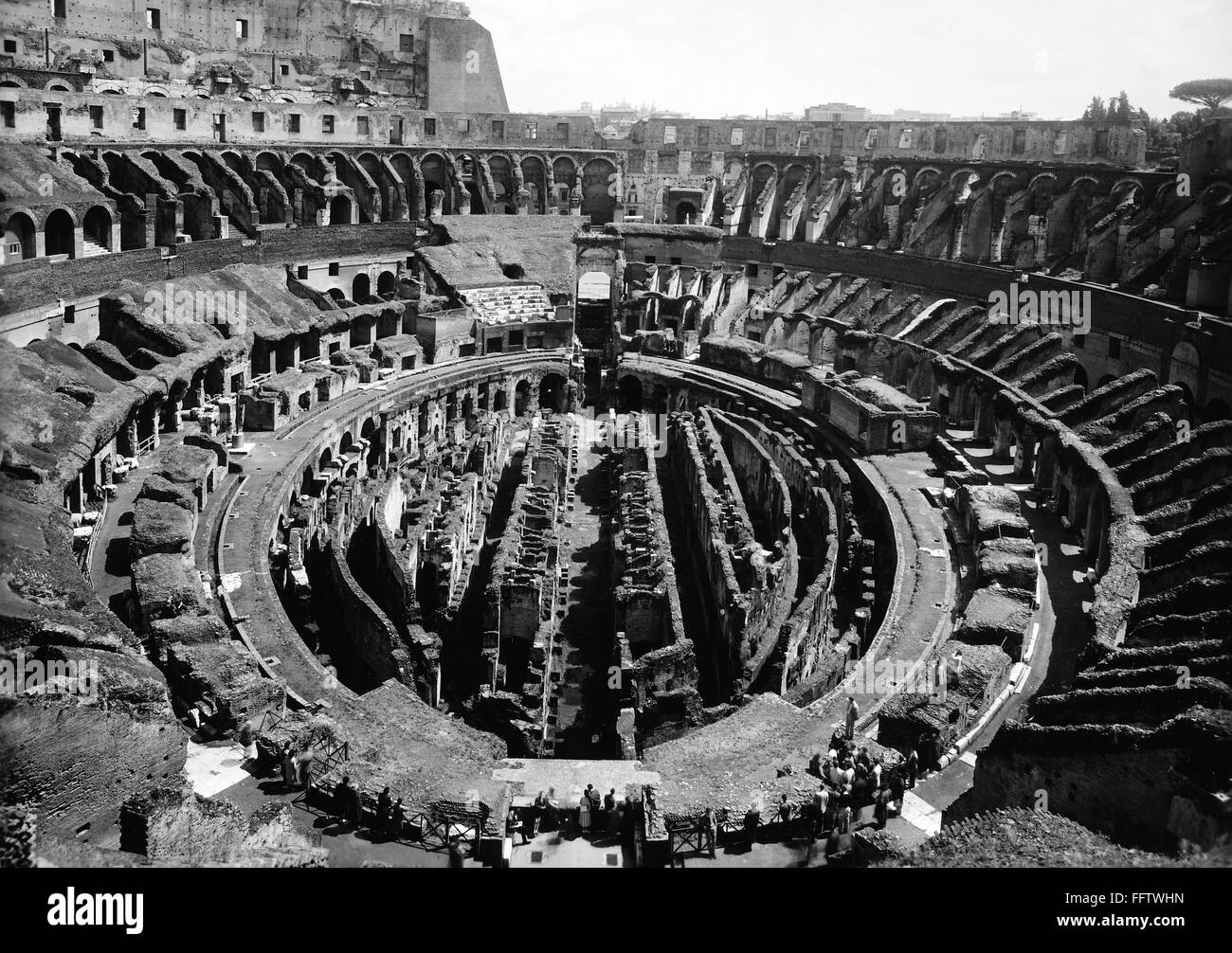 ROME: COLOSSEUM EXCAVATION. /nExcavation of the center of the arena in ...