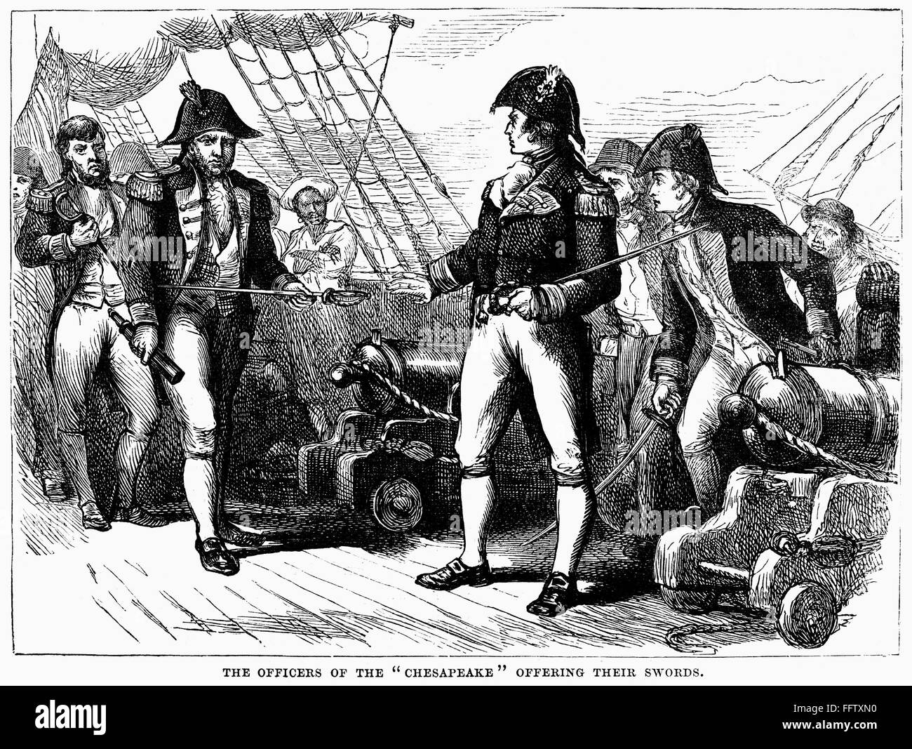 USS CHESAPEAKE, 1807. /nCaptain James Barron of USS 'Chesapeake ...