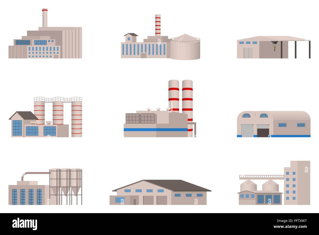 Factory vector set. Factory building Stock Vector Image & Art - Alamy