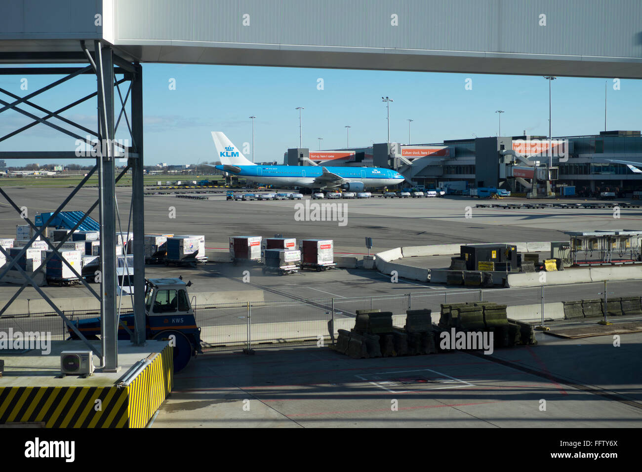 Airbus 330 belonging to Dutch carrier KLM parked at Schiphol Airport in ...