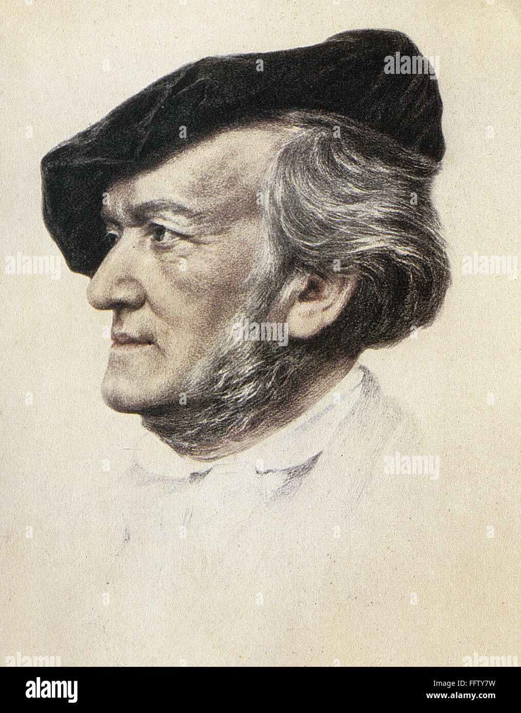 RICHARD WAGNER (1813-1883). /nGerman composer. Drawing after the ...